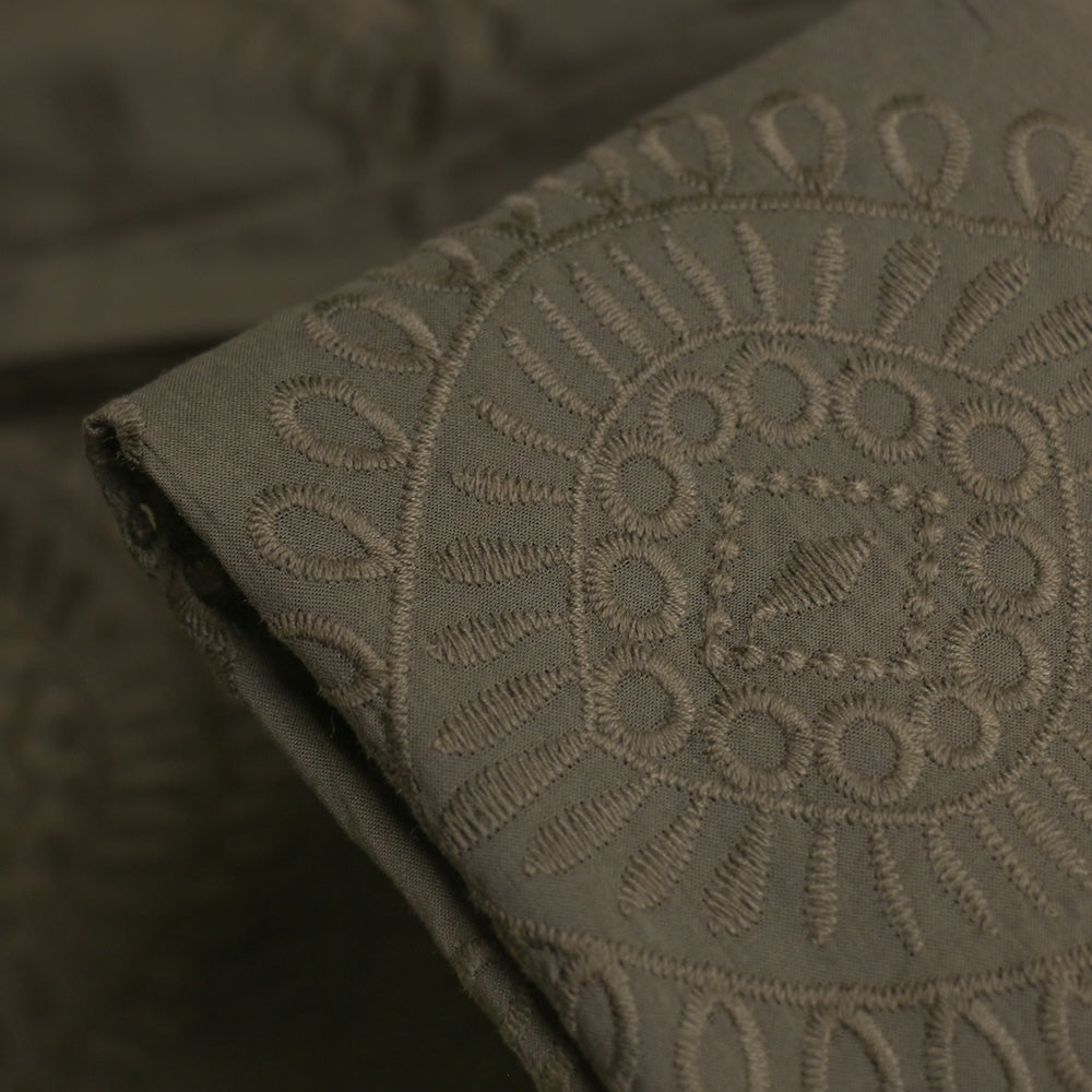 Noto Khaki Embroidered Border