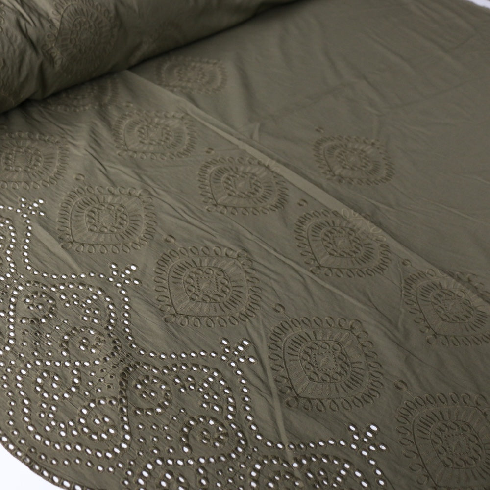 Noto Khaki Embroidered Border