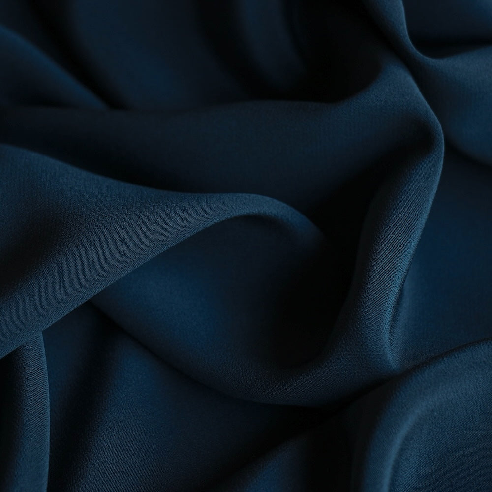 Navy Seta Silk Crepe De Chine