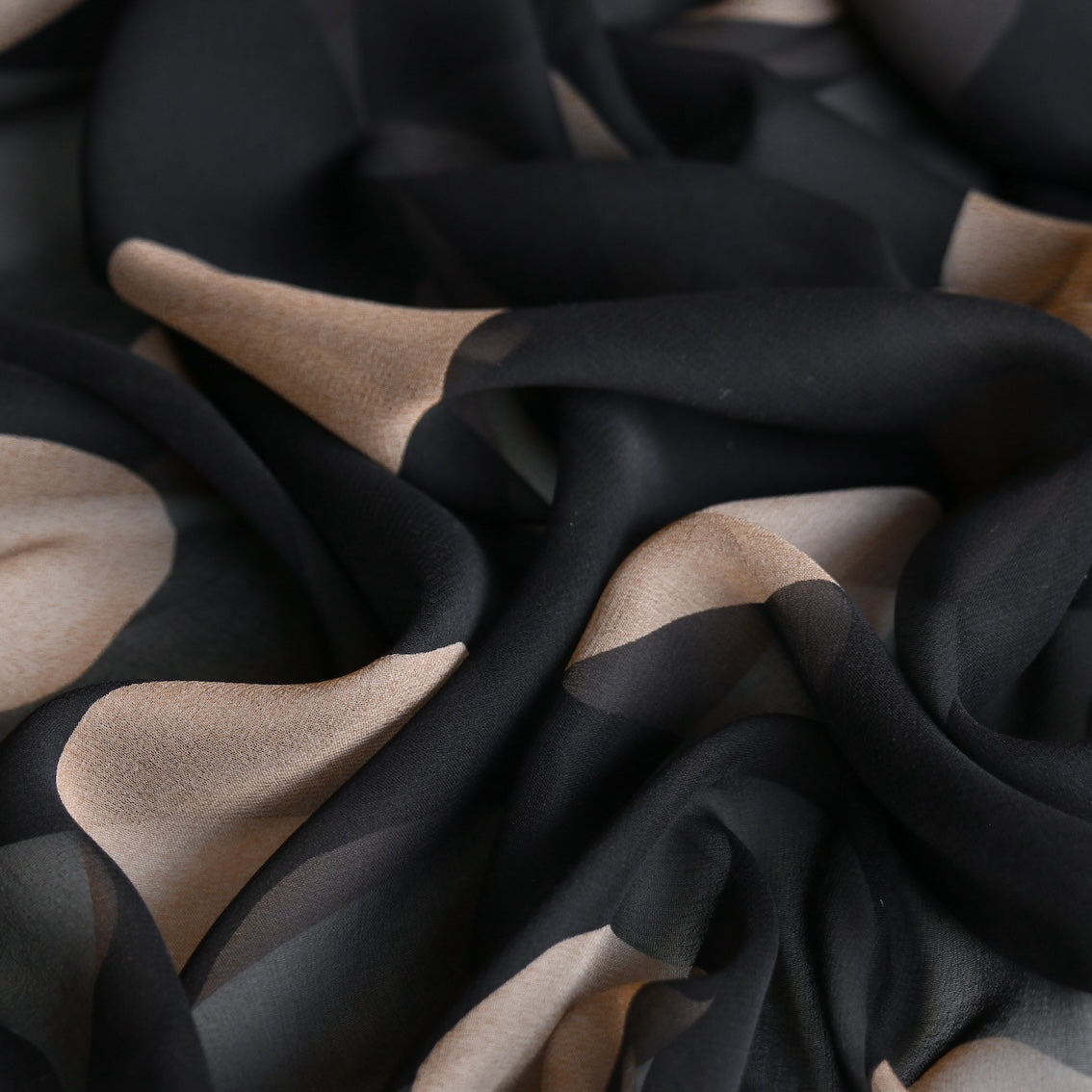 Coffee Rounds Silk Georgette