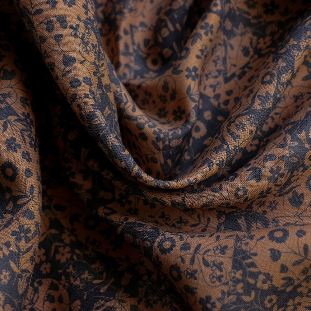 Mirabelle Mono Chocolate - Liberty Sycamore Linen
