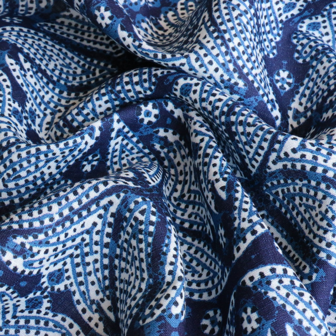 Kaleidoscope Blue Printed Linen
