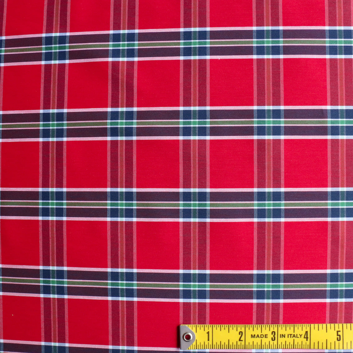 Stella Check Red/Navy Stretch Cotton Shirting