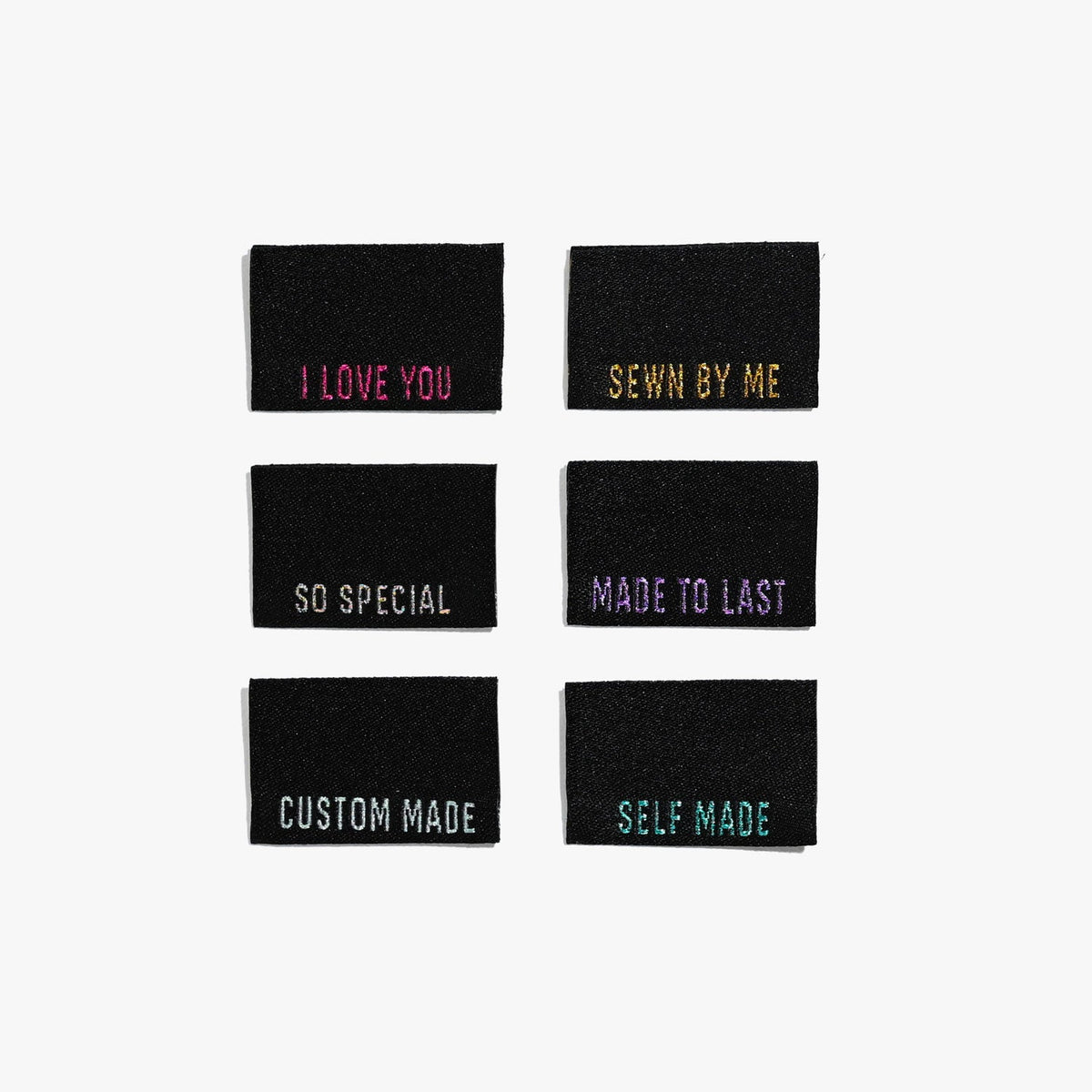 Metallic Side Seams Mixed Quotes- Black - KATM Labels