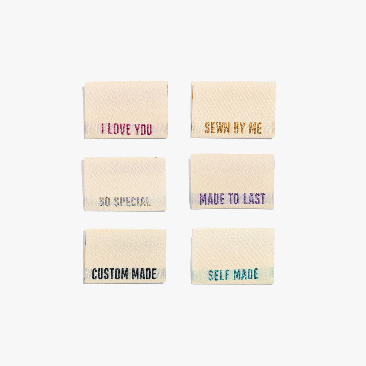 Metallic Side Seams Mixed Quotes - Cream - KATM Labels