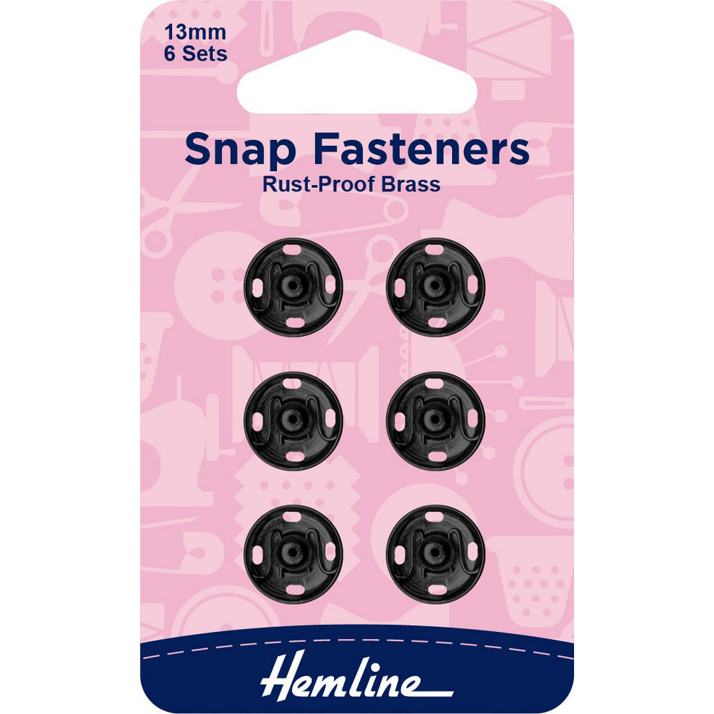 Hemline - Snap Fasteners (Black) - 13mm