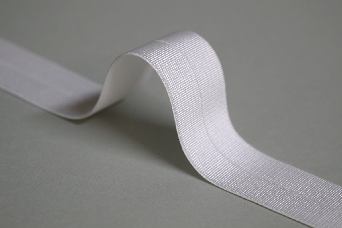 24mm Stretch Fold-Over Binding - Ivory