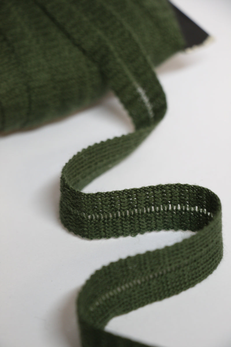 22mm Wool Binding - Dark Green