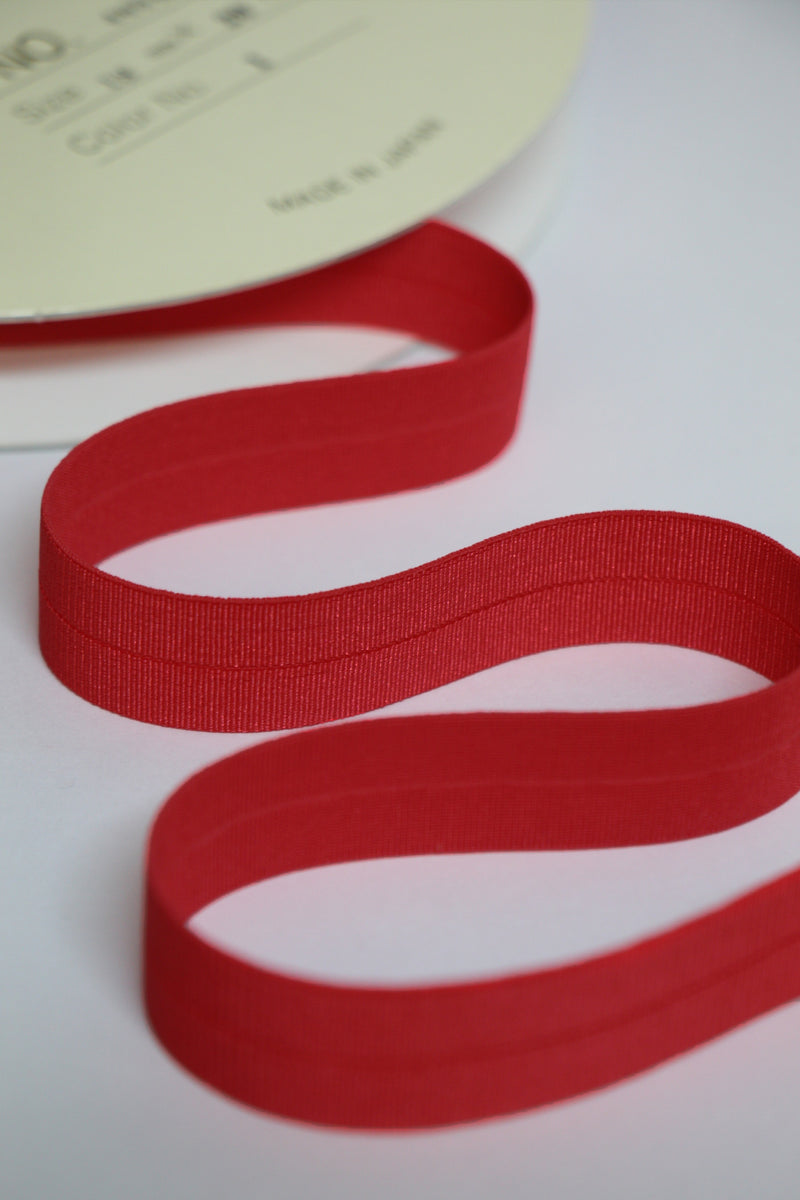 24mm Stretch Fold-Over Binding - Real Red