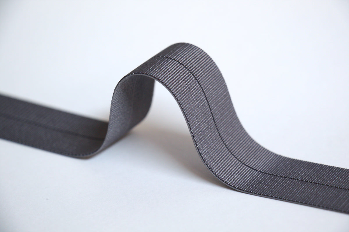 24mm Stretch Fold-Over Binding - Mid Grey
