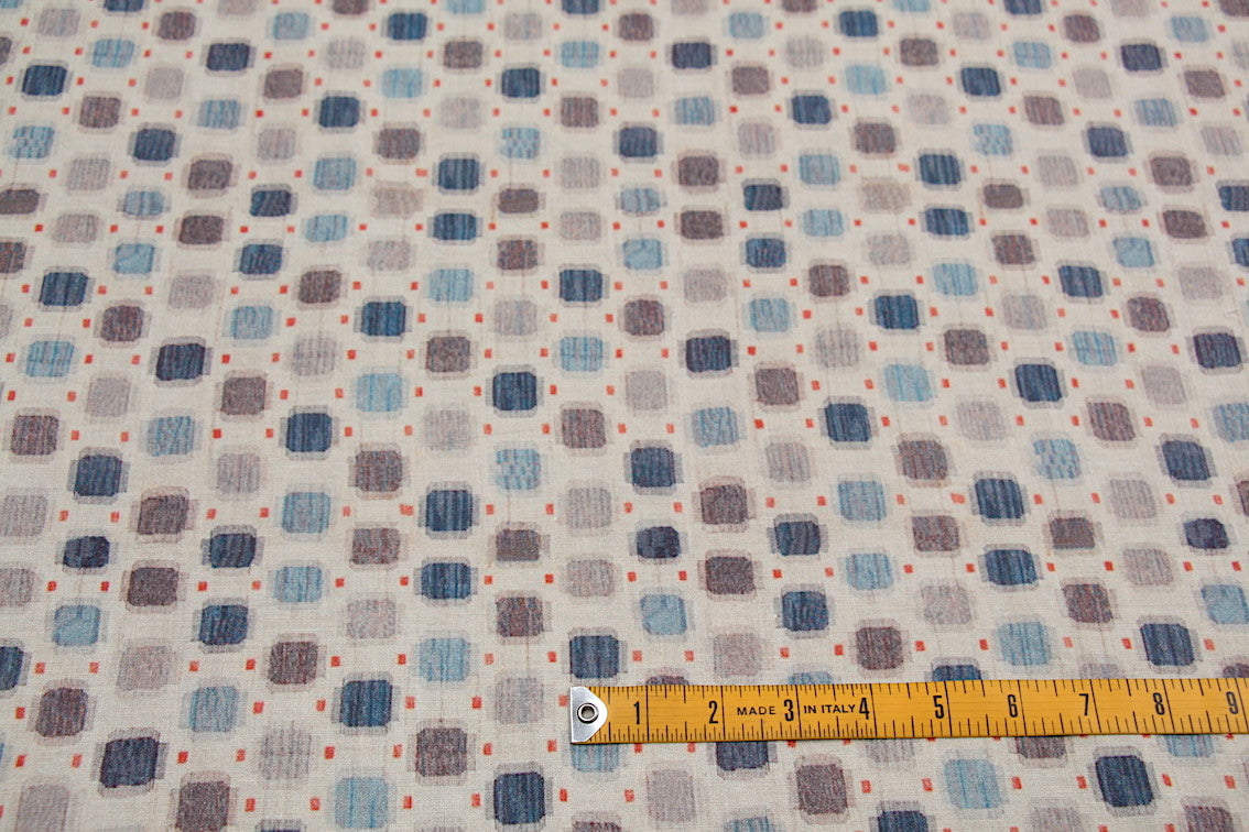 Boxed Colour Washed Printed Linen