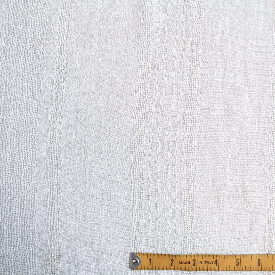 Ivory Striped Weave Gauze