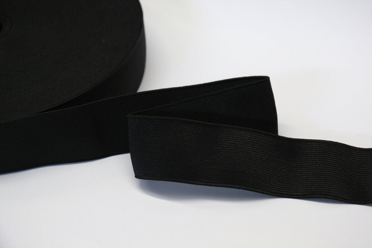 *Knitted Non-Roll Elastic (38mm) - Black