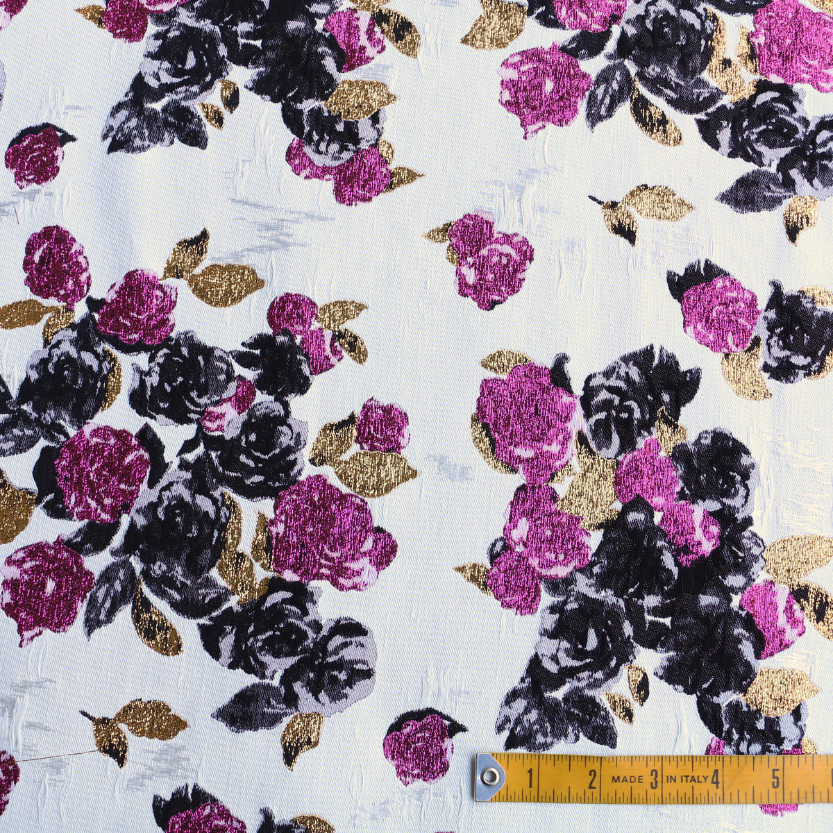 Cream & Magenta Brocade