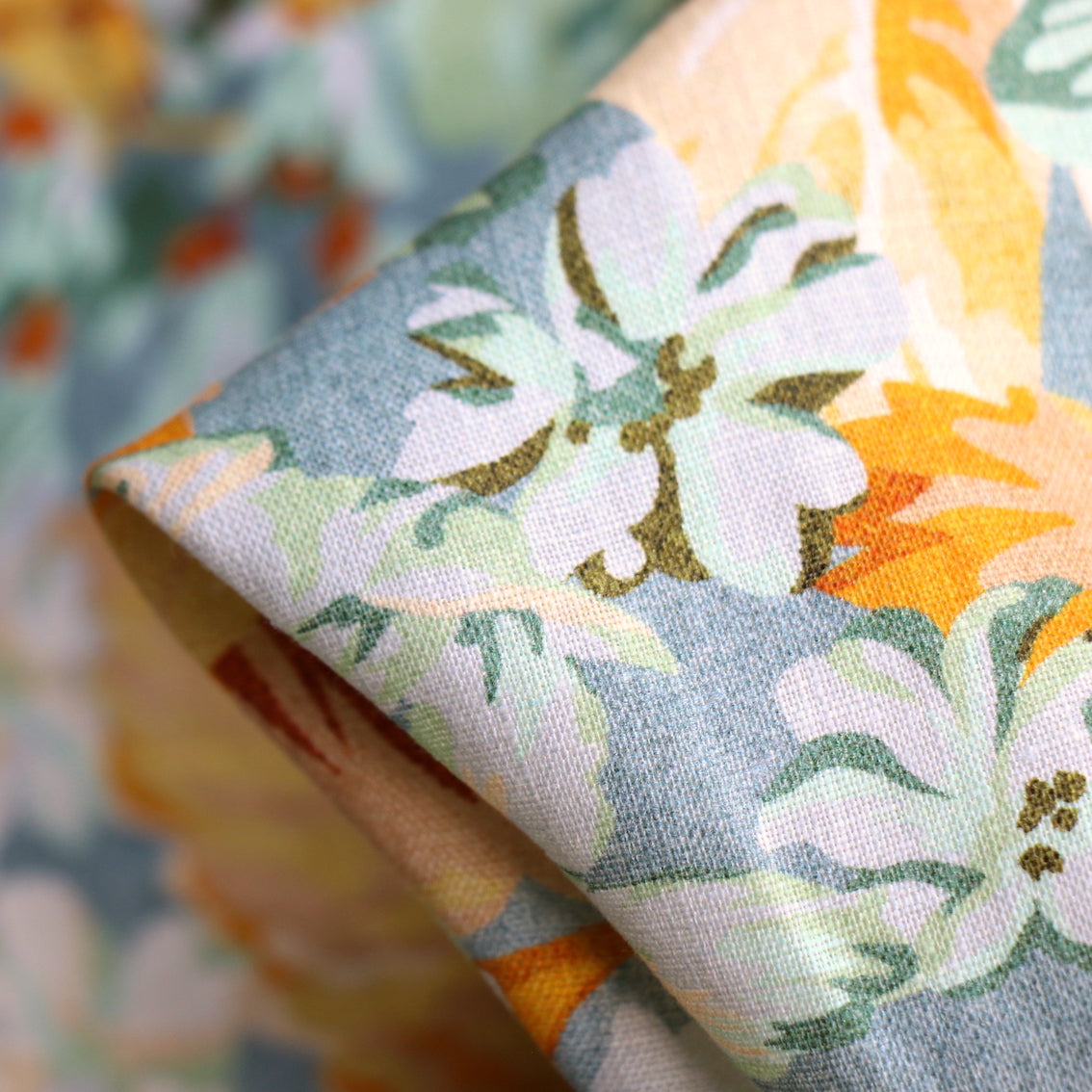 Corsica Vintage Floral Printed Linen