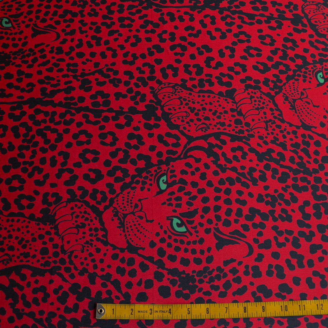 Green Eyes On Red - Silk Crepe De Chine