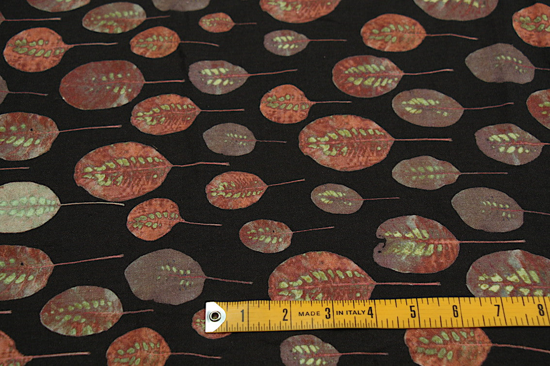 Autumn Leaves Washed Printed Linen