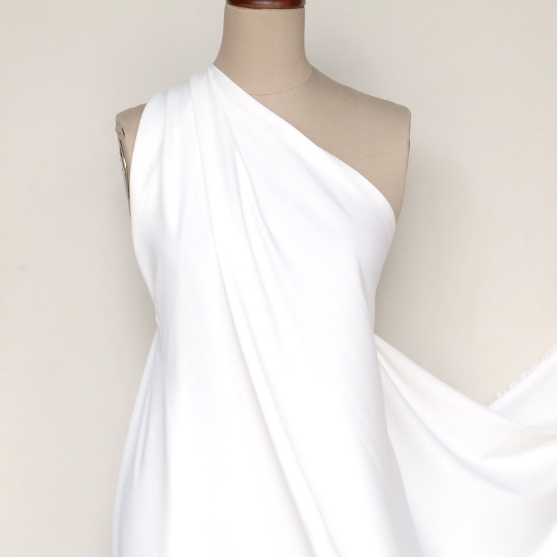 Visible Ivory Stretch Viscose Faille