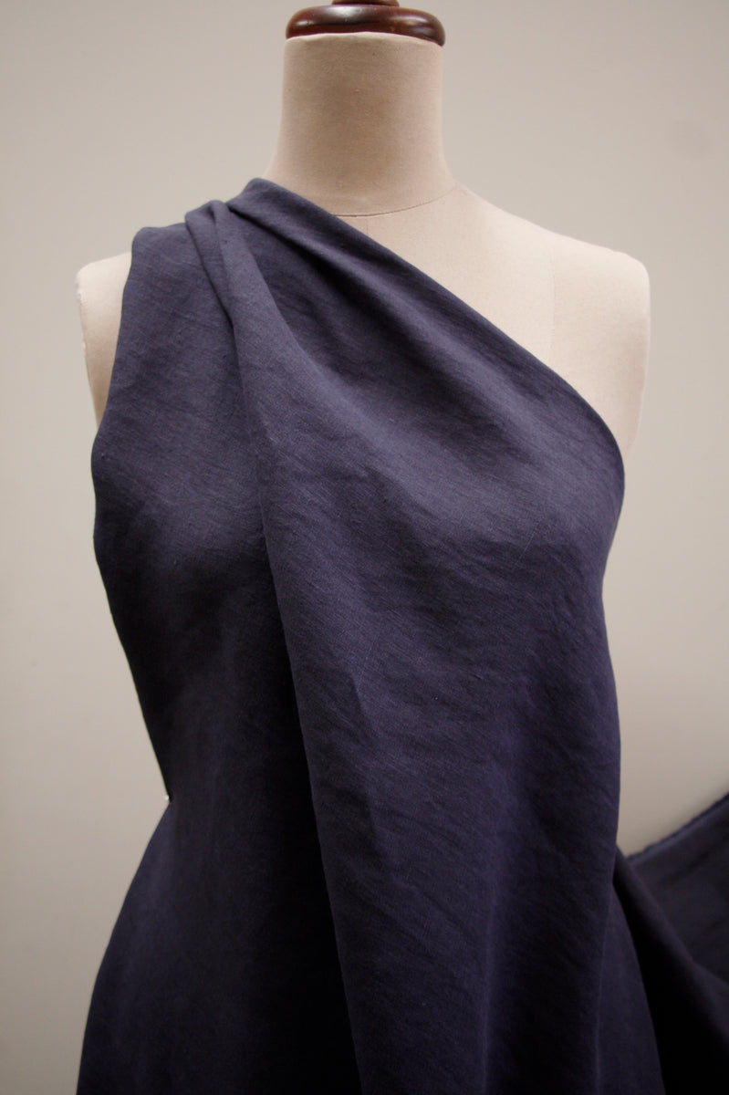 Wainscot Dark Navy - Vintage Wash Linen