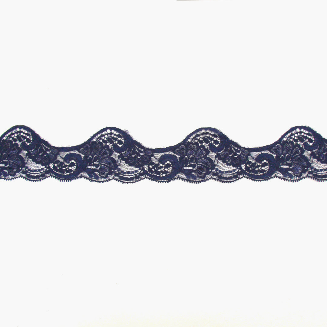 Navy Lace Trim