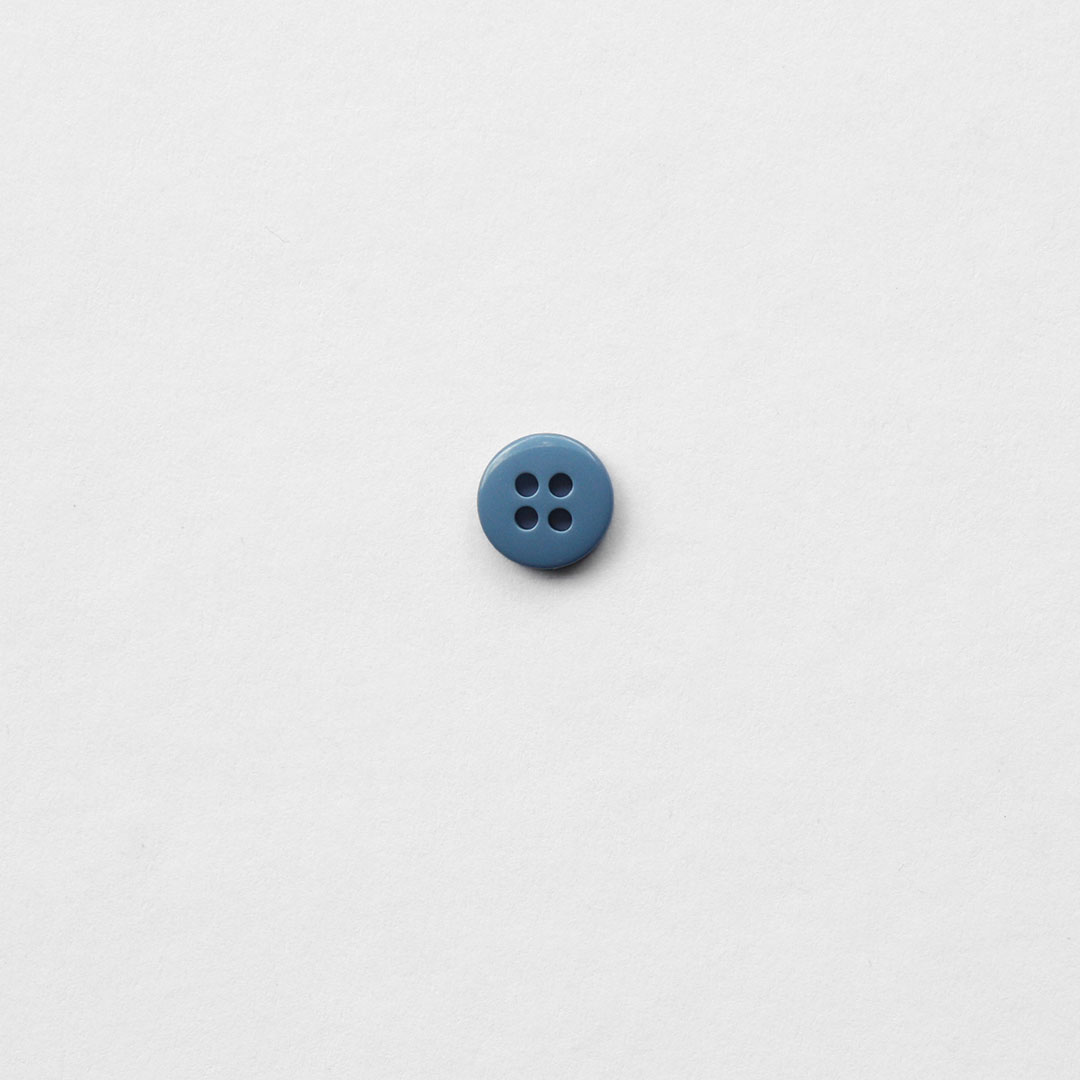 Mottled Shiny Button - Denim Blue - 13mm