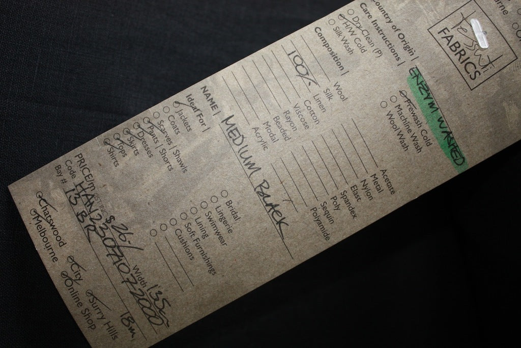 Medium Black - Enzyme Washed Linen